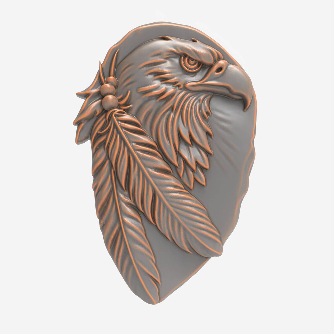 Eagle Head STL File for CNC Router Laser 3d Printer Native American ...
