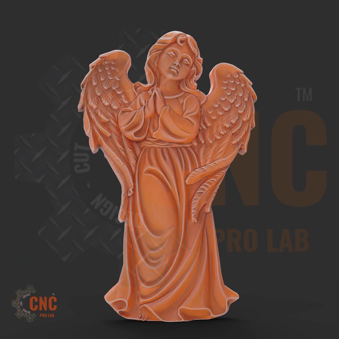 Custom STL File for CNC 3D Printing, Ornate Angel Memorial Sculpture ...
