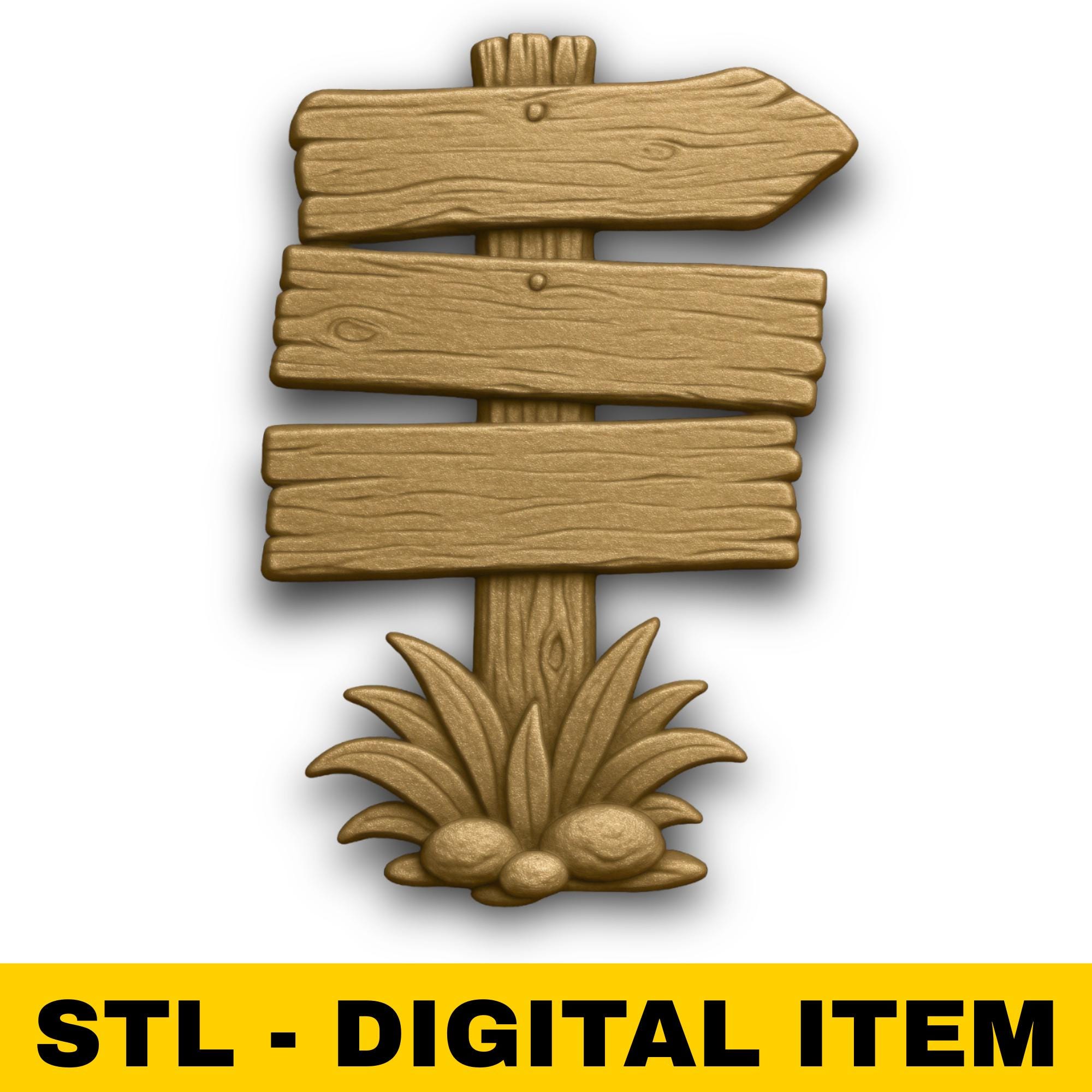 Wooden Signpost Blank STL File for CNC Carving 3D Printing Directional ...
