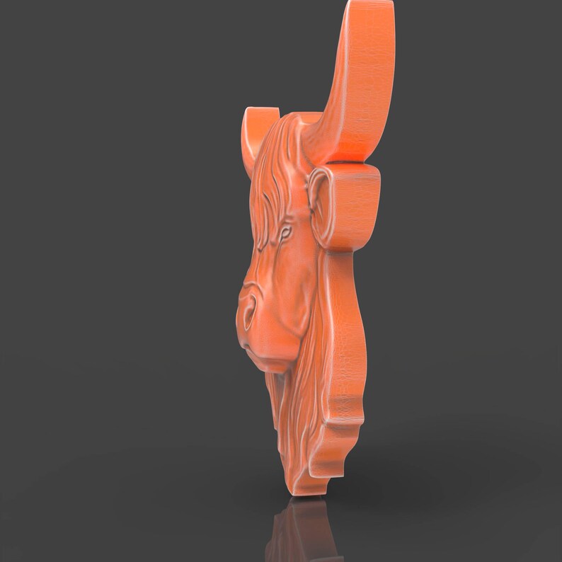 Highland Cow STL File Longhorn Bull Head Relief for CNC or 3D Printing ...