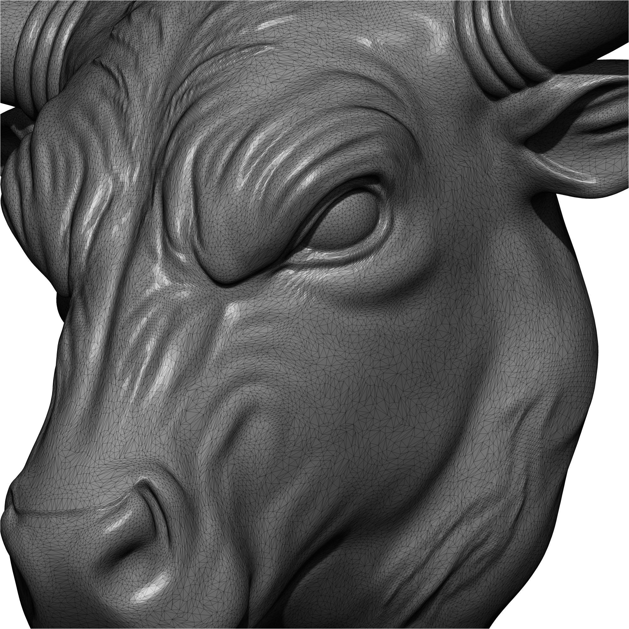 STL File for CNC Router Carving 3D Printing Cow Head Rustic Farm Animal ...