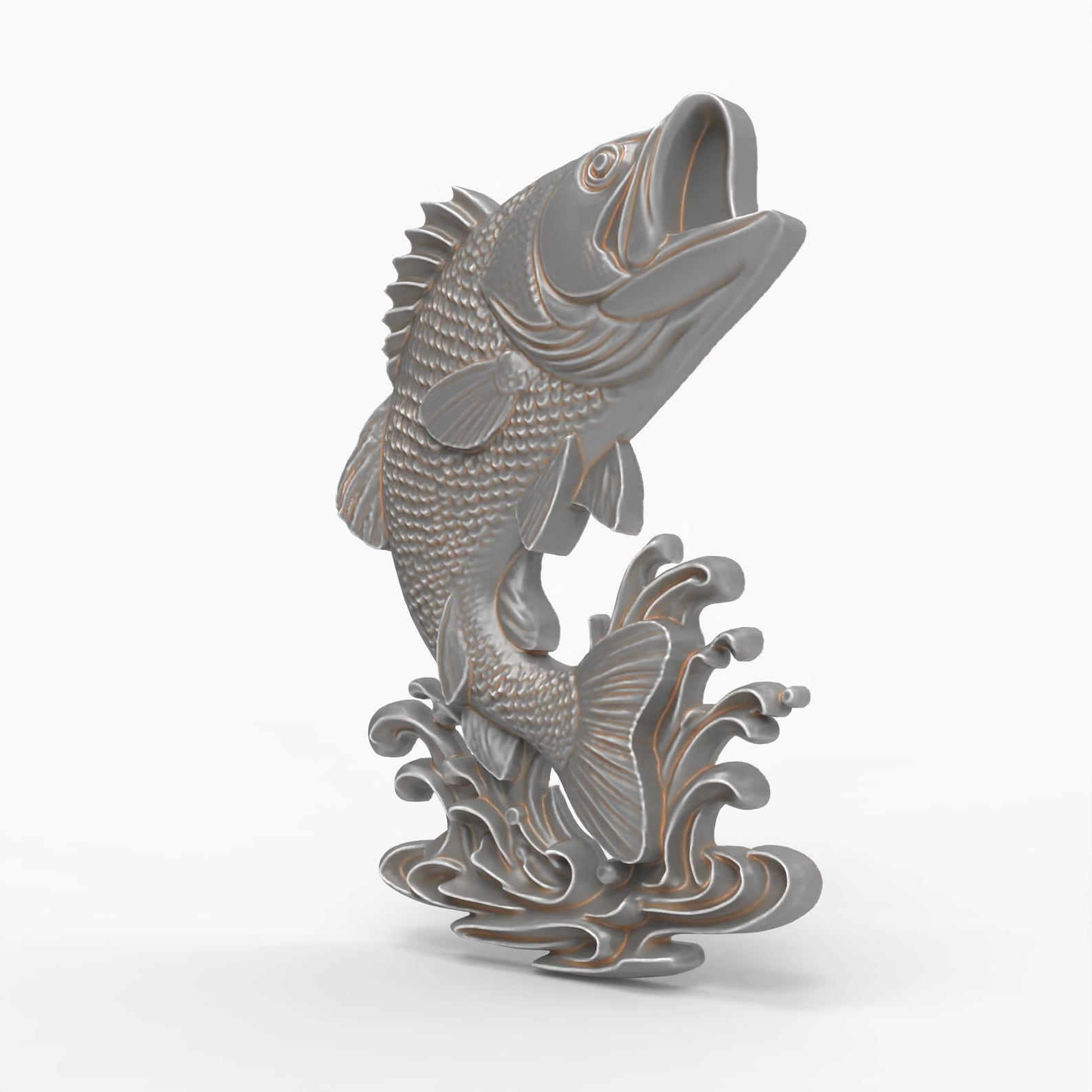 STL File for CNC Router 3D Printer Laser Personalized Bass Fish Leaping ...