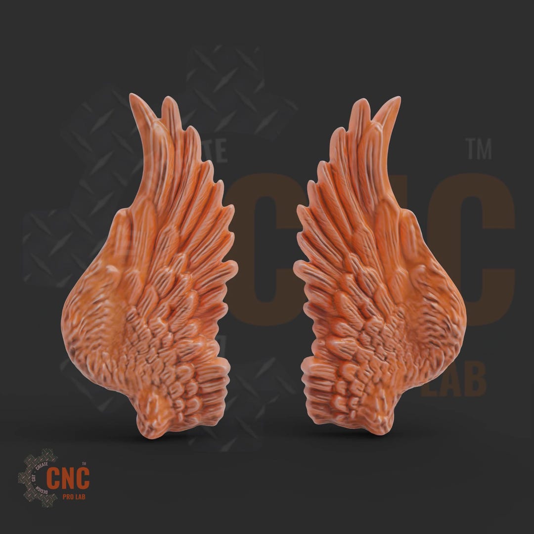 Set 3D Printable Angels Wings Pair Angel Cherub Wing STL File for CNC ...