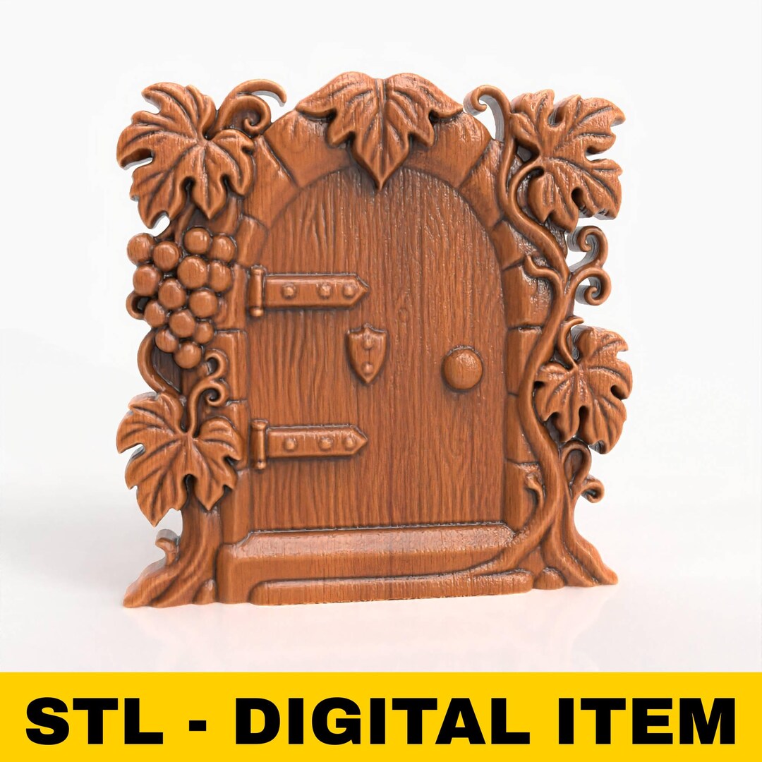 Grapevine Fairy Door STL File for CNC Carving Laser Engraving or 3D ...