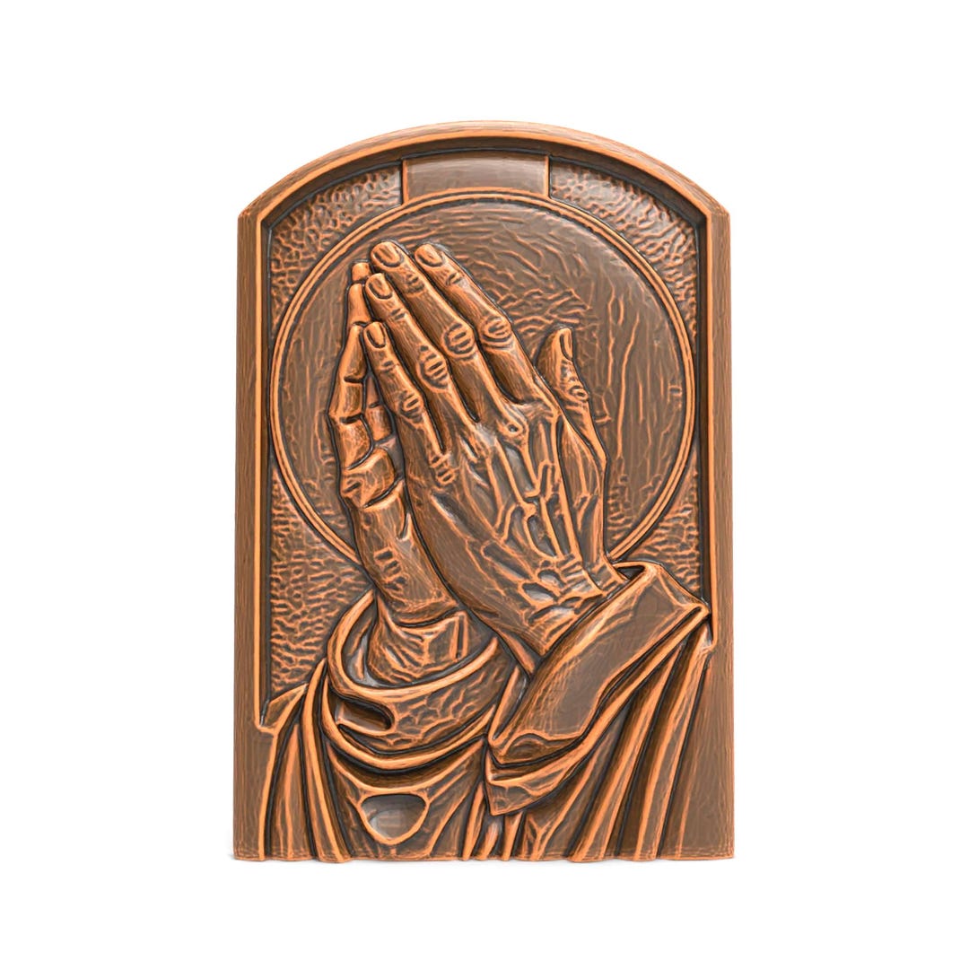 Praying Hands Panel Relief Religious Medallion Pendant DIY Sculpture ...