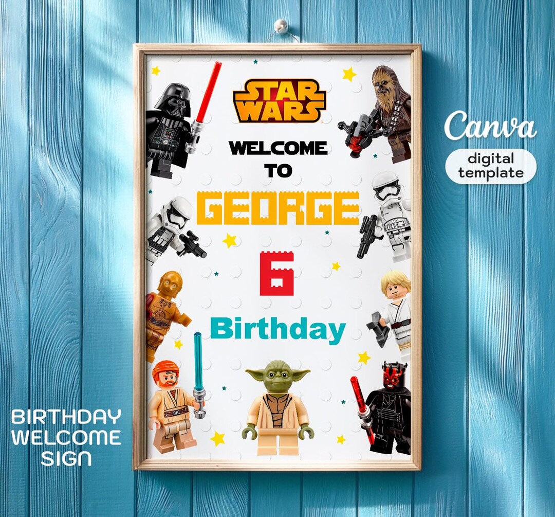 Star Wars Welcome Sign Printable Template, Birthday Stormtrooper Wars ...