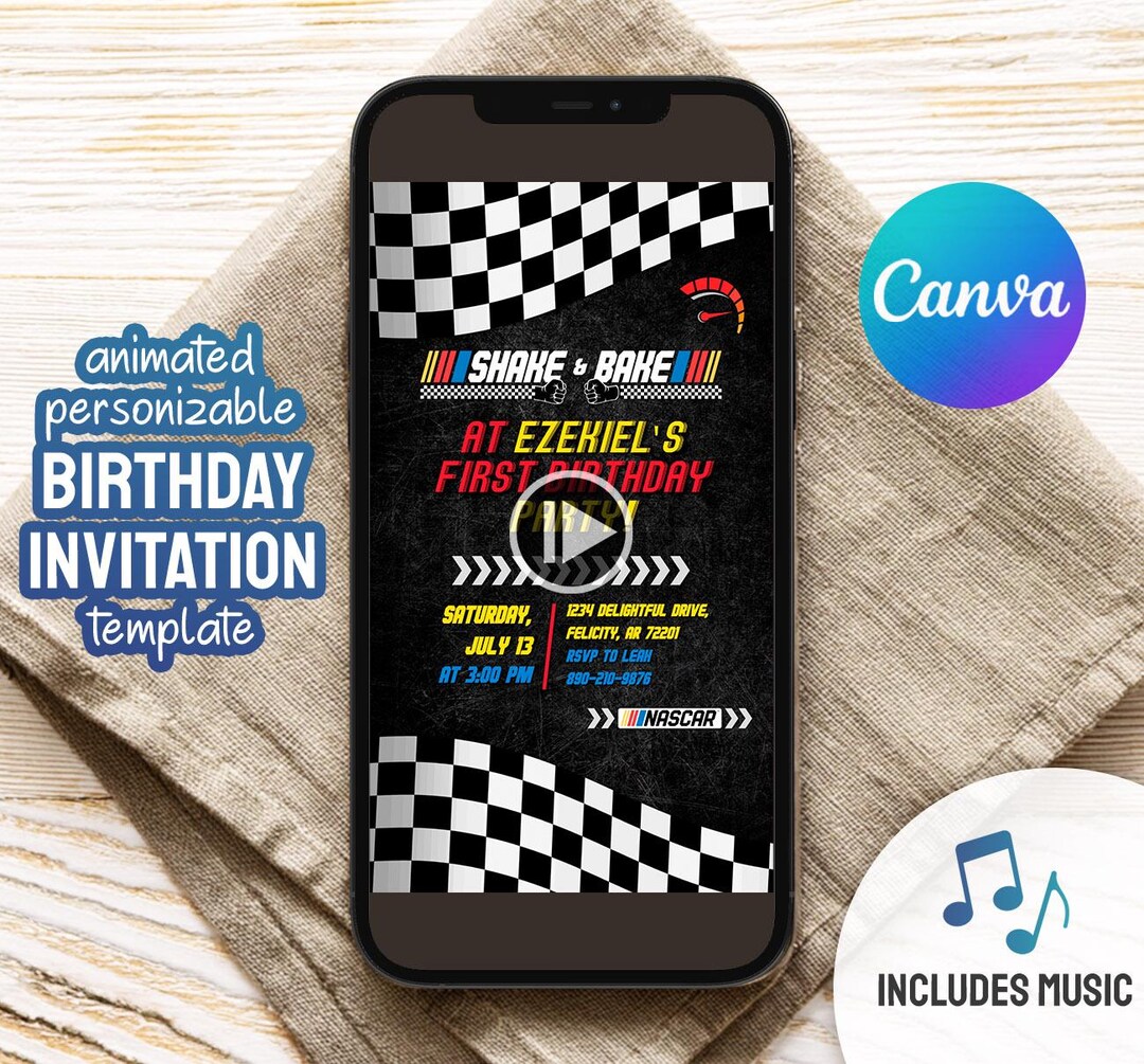 Nascar Party, Shake N Bake Birthday, Ricky Bobby, Boy Racing Invitation ...