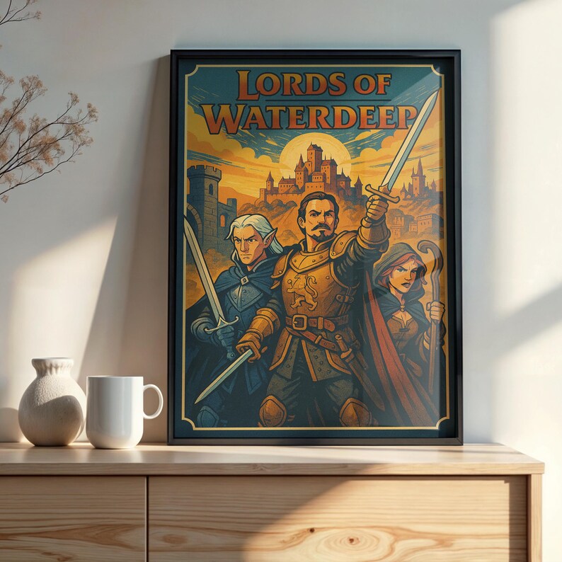 Lords of Waterdeep Board Game Poster - Fan Art, Digital Download, Retro ...