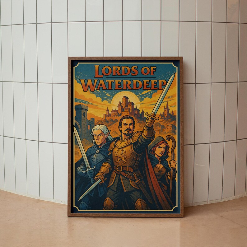 Lords of Waterdeep Board Game Poster - Fan Art, Digital Download, Retro ...