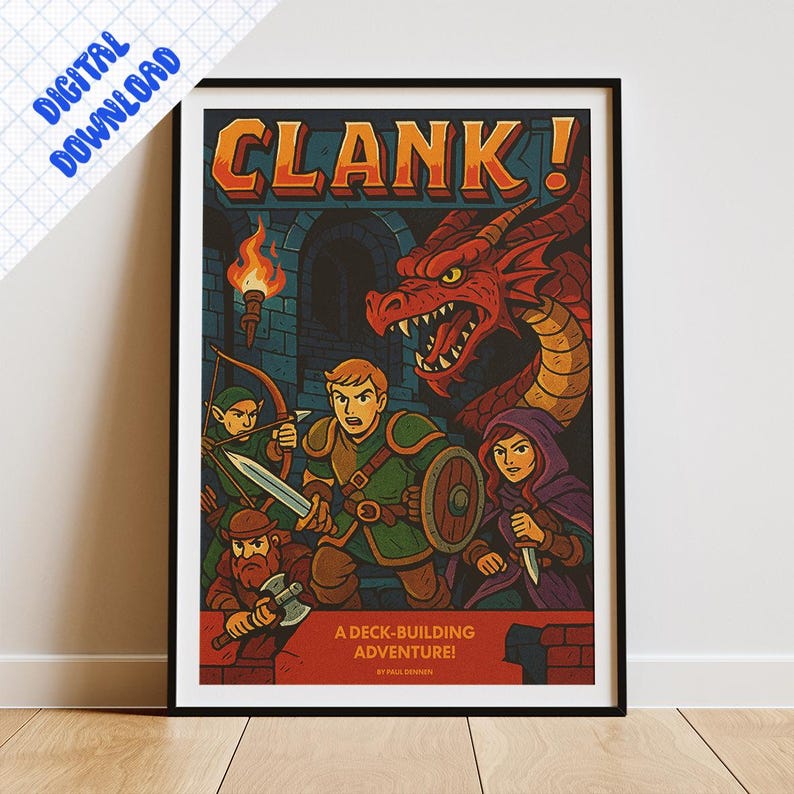 CLANK Board Game Poster - Fan Art, Digital Download, Retro Game Art - Etsy