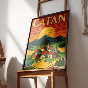 CATAN Retro Board Game Poster - Fan Art, Digital Download, Retro Game ...