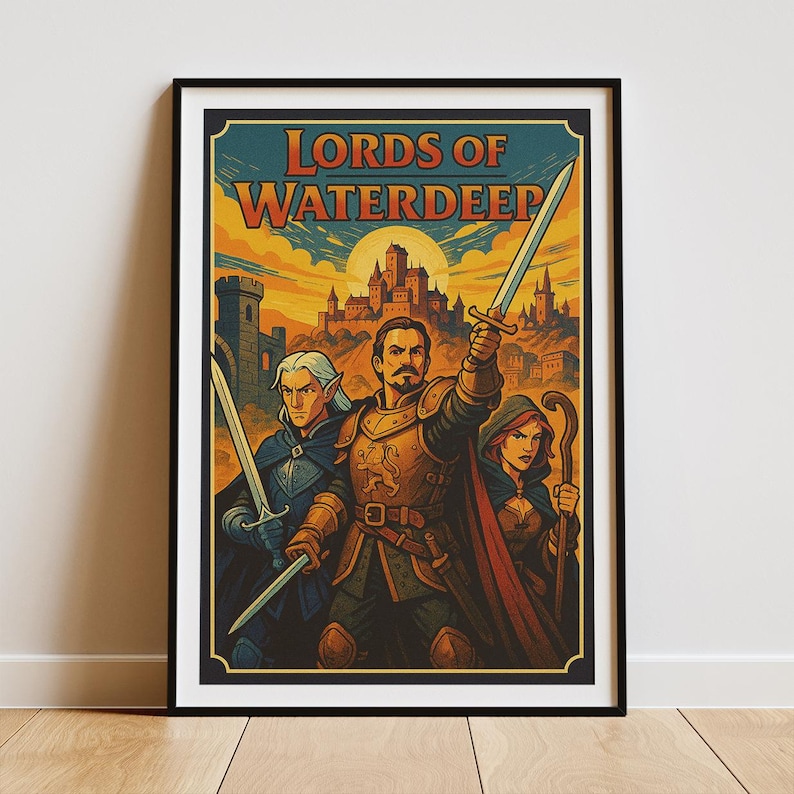 Lords of Waterdeep Board Game Poster - Fan Art, Digital Download, Retro ...