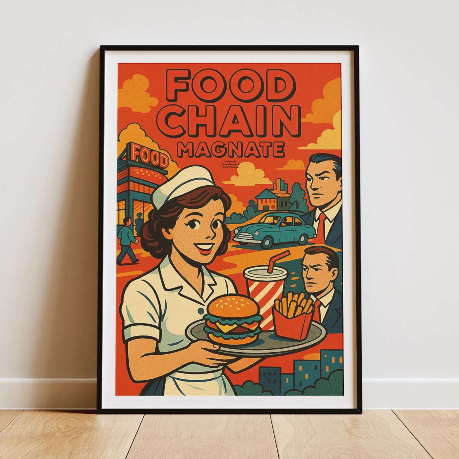 Food Chain Magnate Board Game Poster - Fan Art, Digital Download, Retro ...
