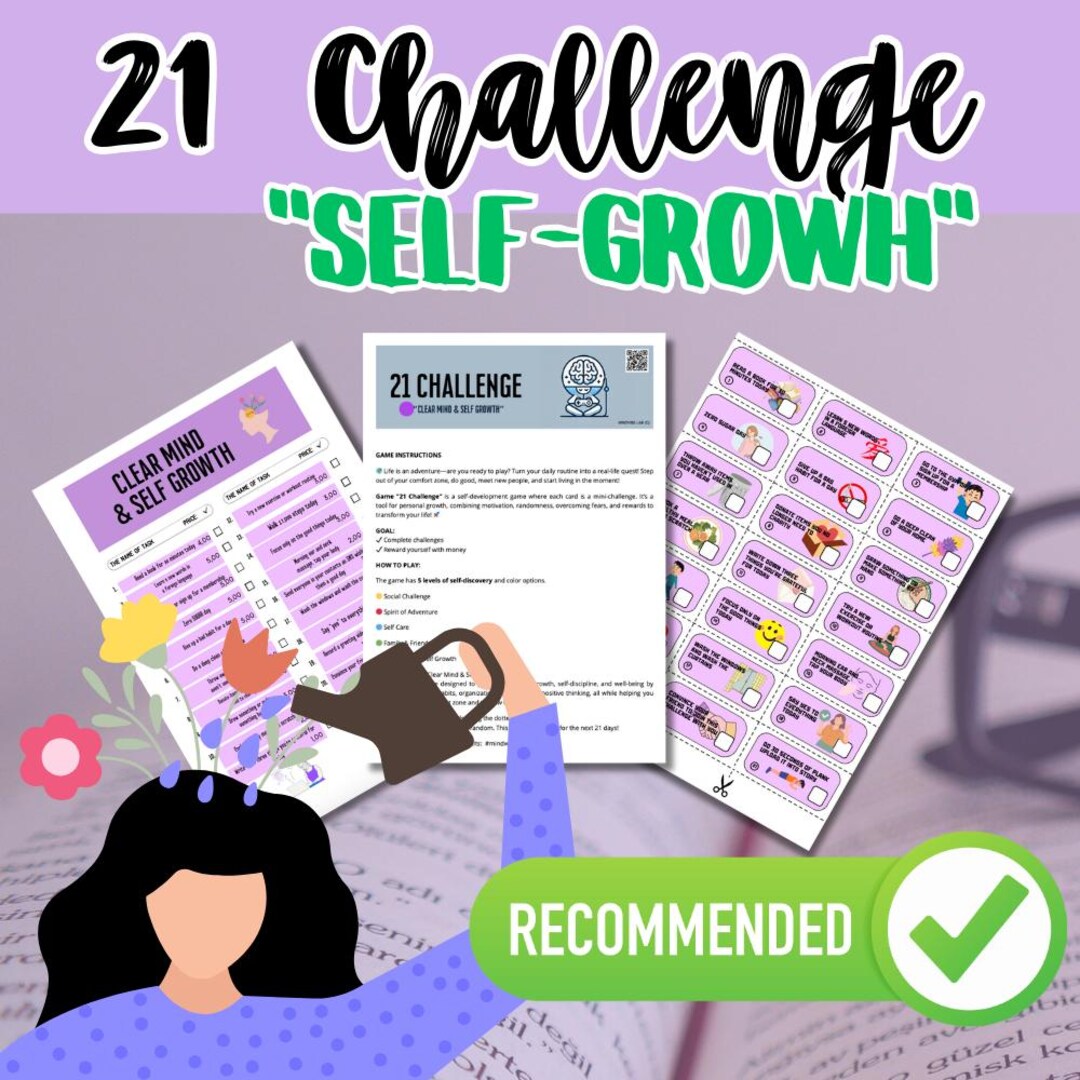 21 Day Self-care & Wellness Challenge – Printable Game With Empowerment ...