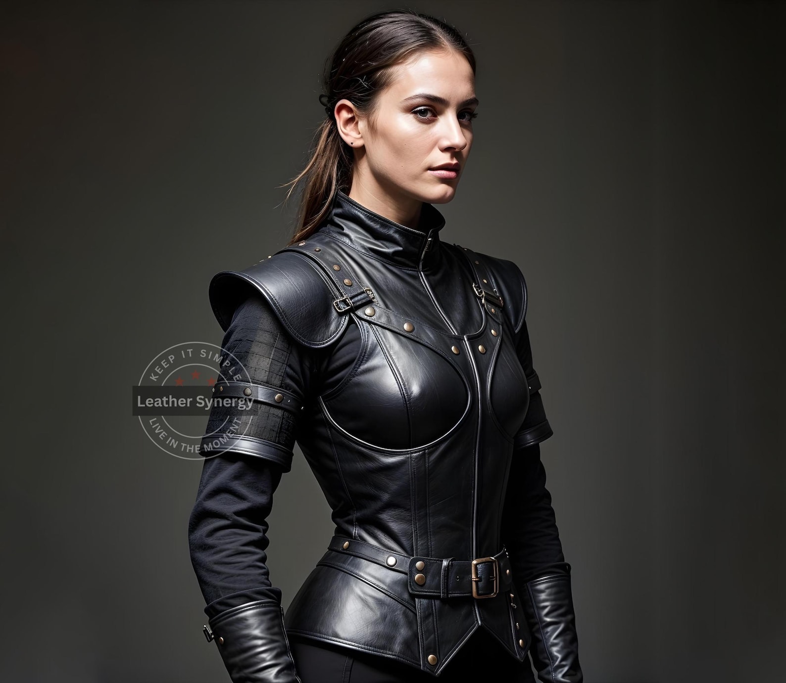 Custom Black Leather Medieval Costume Vest for Women | Women's Leather ...