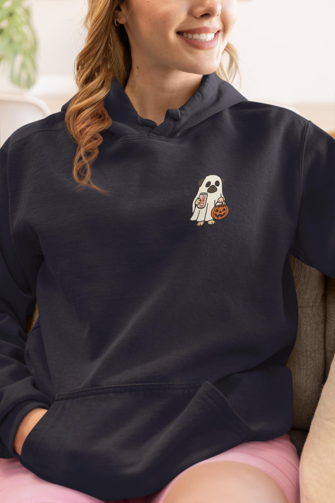 Ghost Pug Halloween Shirt With Coke – Funny Dog T-shirt – Spooky ...