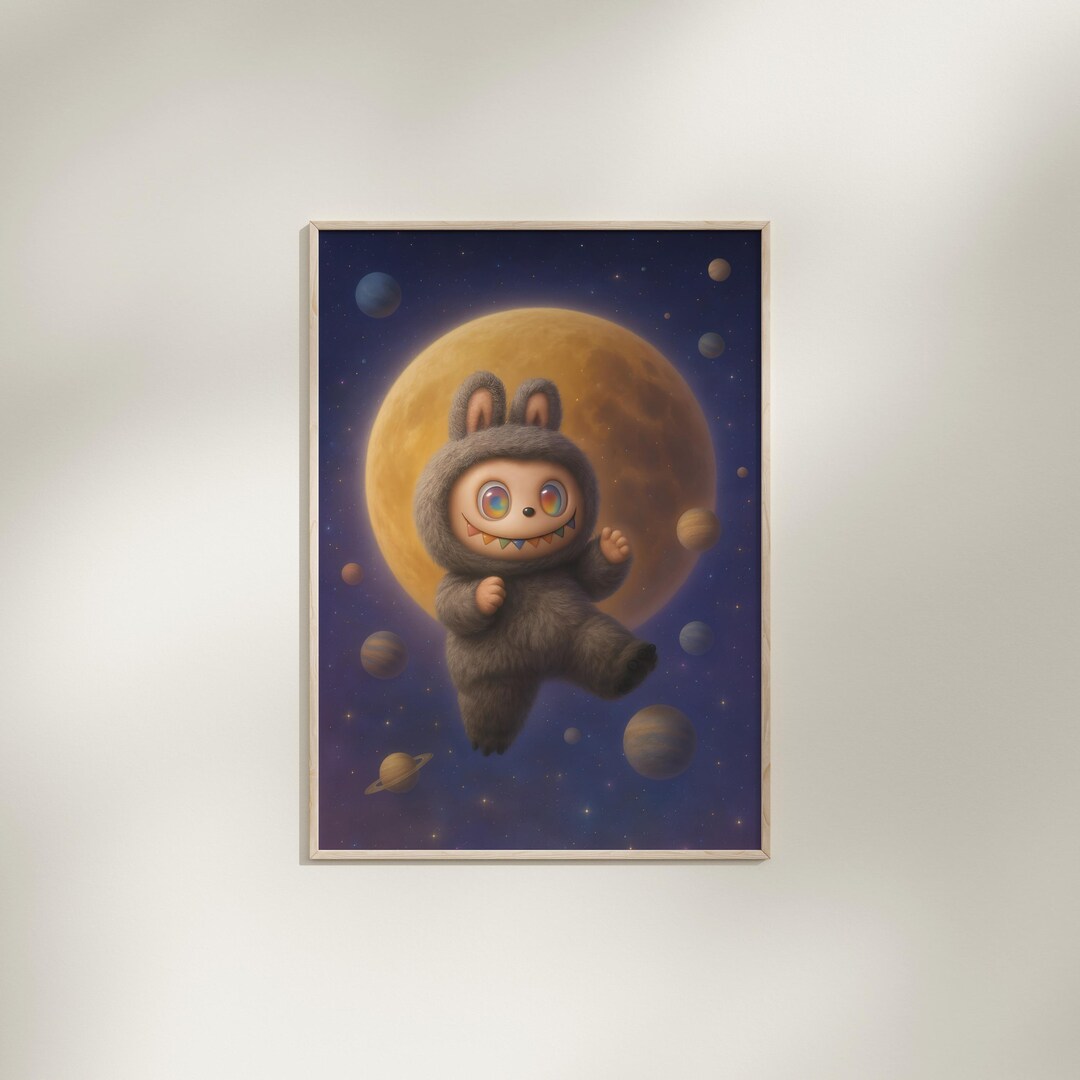 Labubu Space Poster | Galaxy Labubu Art Print | Pop Mart-inspired Wall ...