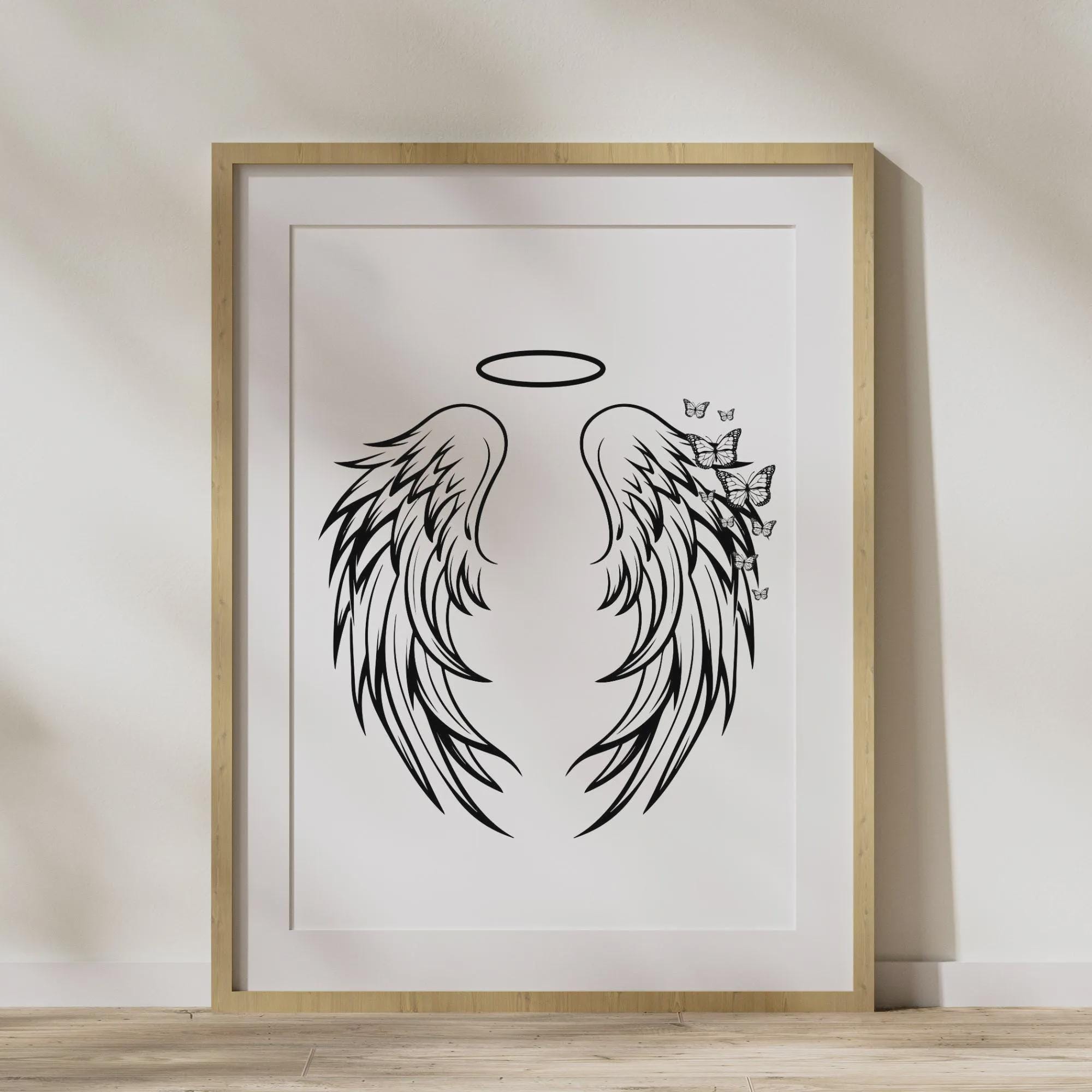 Angel Wings SVG Bundle, Halo, Outline (digital Files) - Etsy