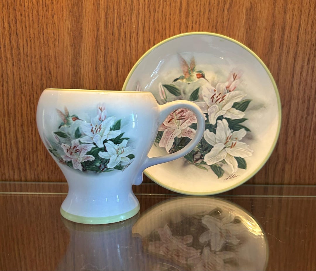 Lena Lou Hummingbird and Lilies Cup and Saucer Designed for Teleflora ...