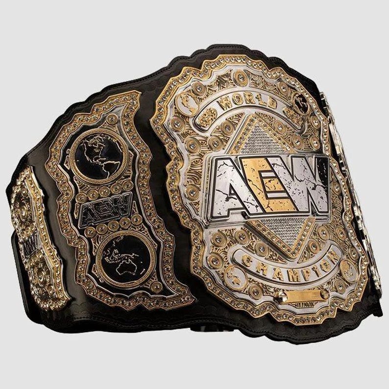 Custom AEW World Championship Replica Belt – 4 mm Zinc Plates – Adult ...