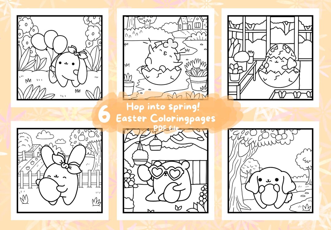 Easter Fun Coloring Pages - Etsy