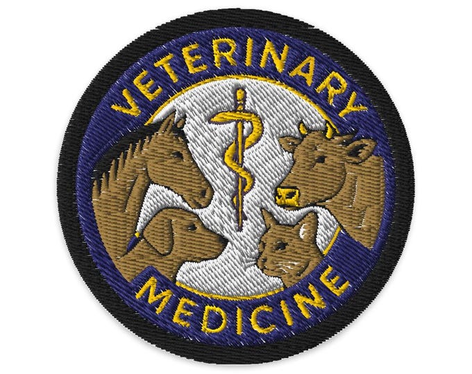 One Custom Vet Tech Patch Embroidered W Credentials, 2.5" Round, Vet ...