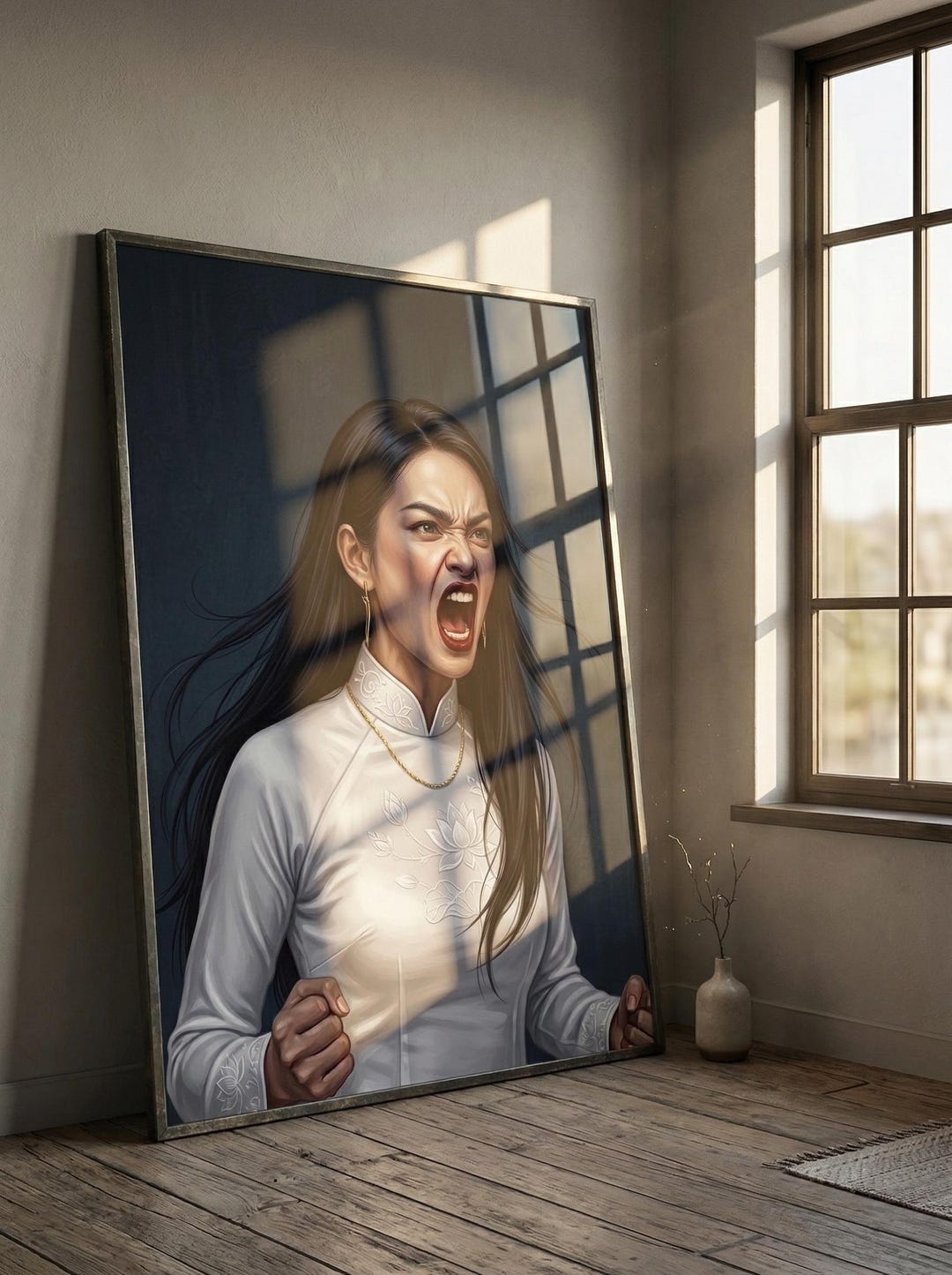 Angry Woman Collection: Vietnam | Feminist Wall Art | Ao Dai Portrait ...