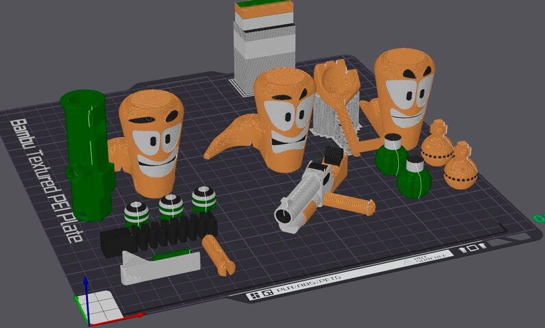 Worms STL 3D Print Model Bundle | Funny Game Worm Figurines for ...