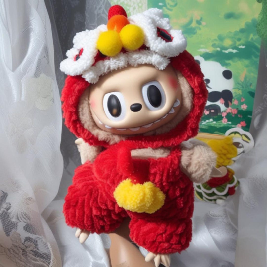 Labubu Dancing Lion Costume Crochet Pattern | PDF Outfit for Labubu ...