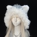 Fox Ears Plush Hood - Soft Yarn Cozy Wear for Style & Warmth-gray Blue ...