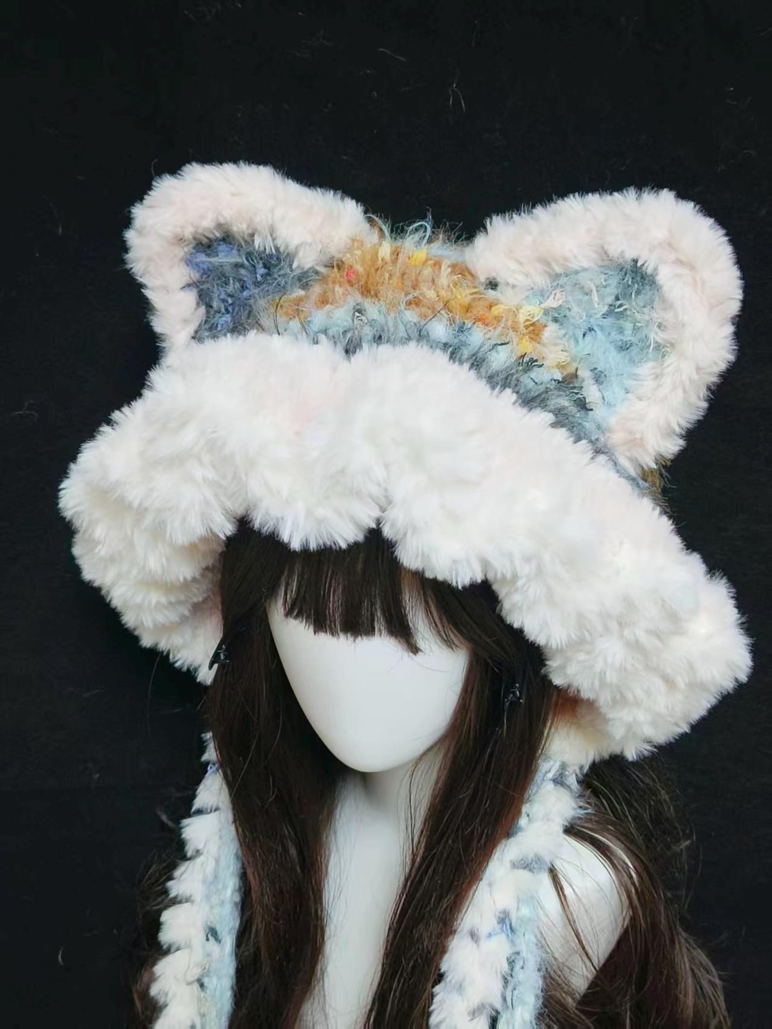 Whimsical Fluffy Fox-ear Hood With Soft Pastel Woodland Charm - Etsy