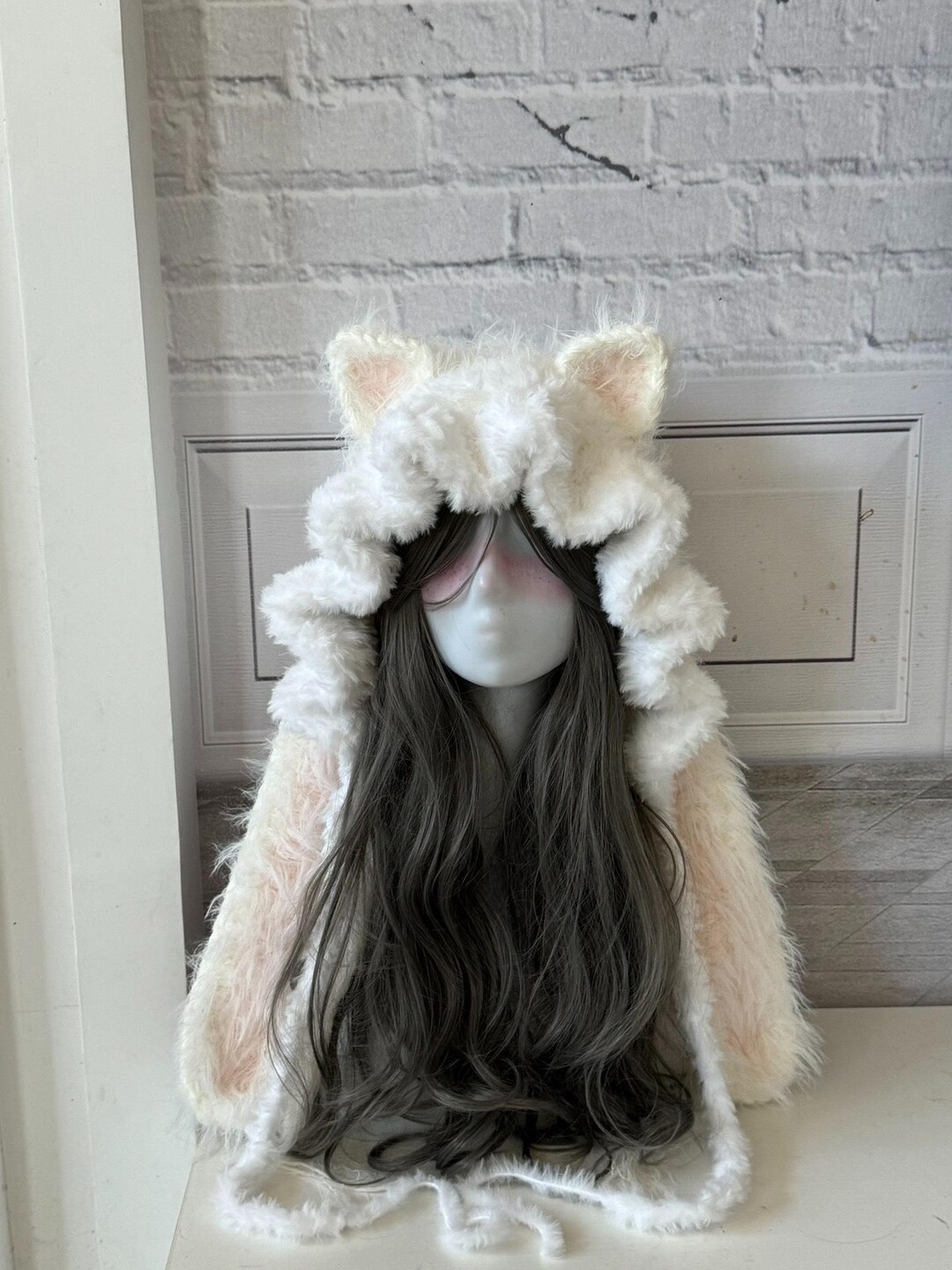 Adorable Handmade Rabbit Cat Ear Hood - Plush Off-white - Etsy