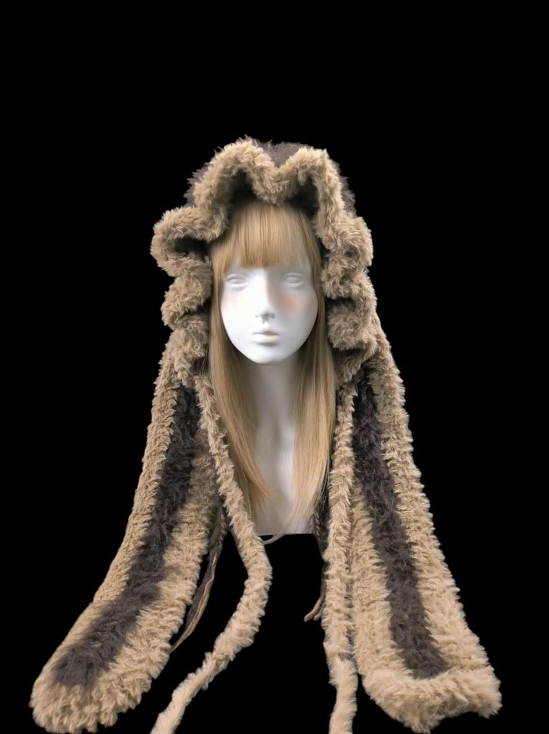Extra Long Plush Bunny Ears Hood - Cosplay Rave Festival - Etsy UK