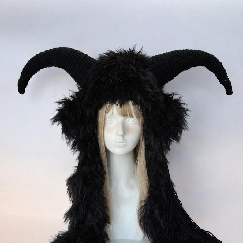 Wild Goat Horn Woodland Hat With Long Savage Fur - Etsy Ireland