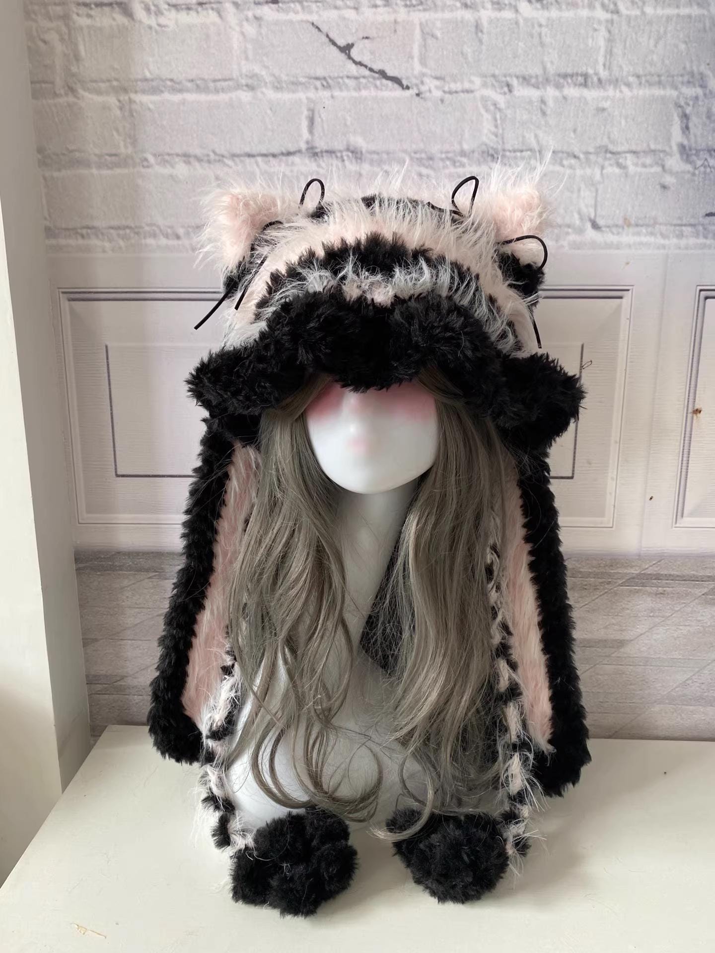 Kawaii Cat Bunny Ear Beanie: Detachable Faux Fur Cosplay Hat - Etsy