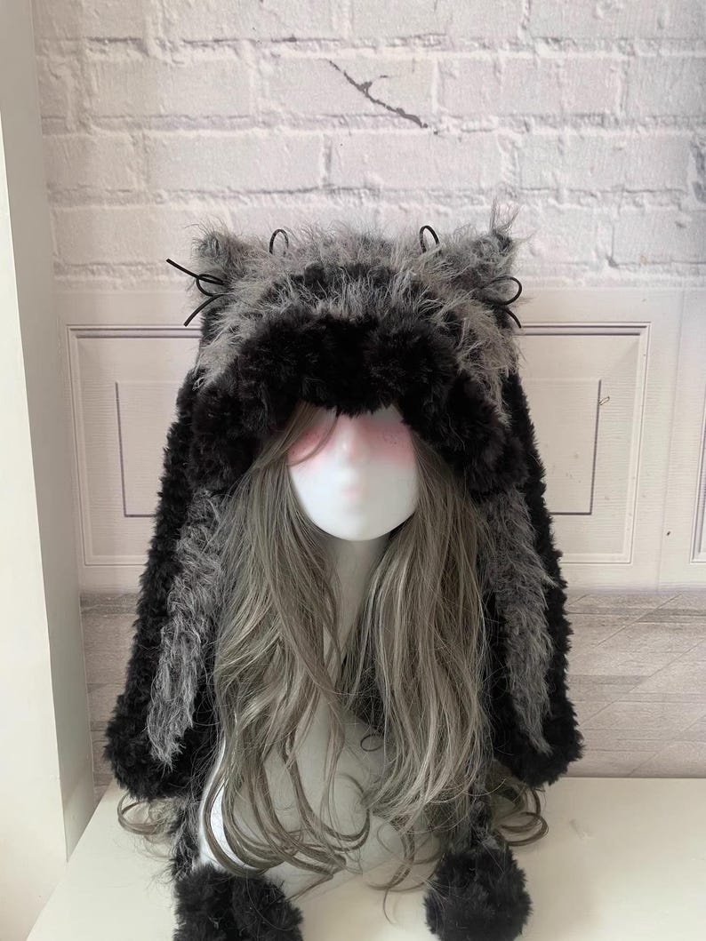 Crochet Animal Ear Beanie: Handmade Faux Fur Cat/bunny Hat - Etsy