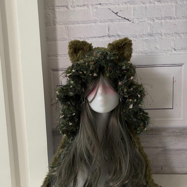 Fuzzy Cat Ear Hood - Etsy