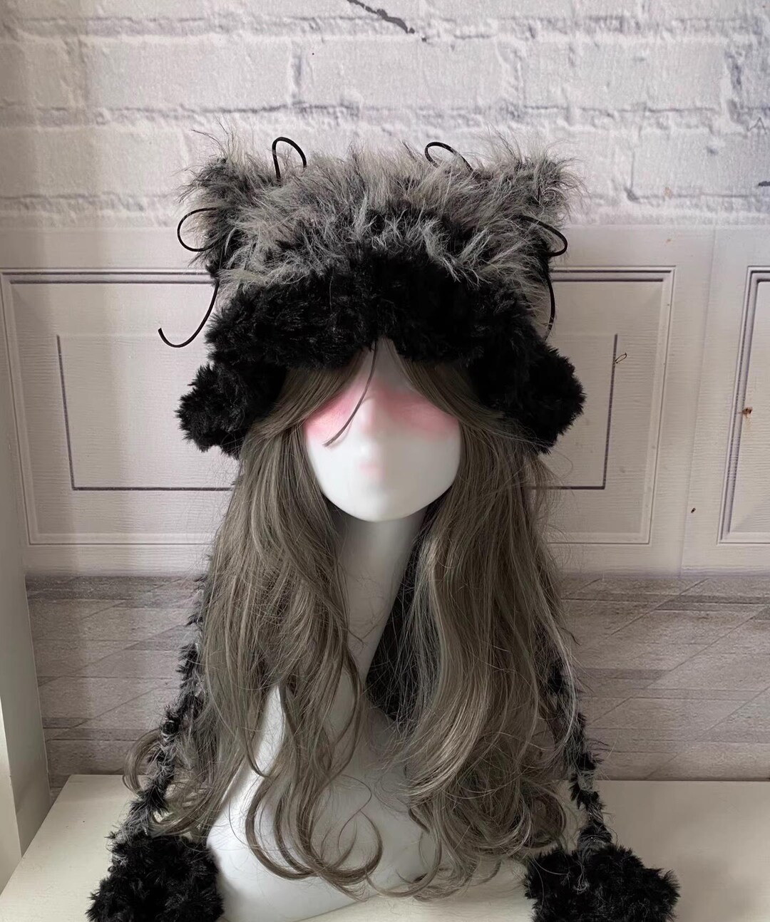 Furry Cat Ear Beanie: Plush Cosplay Hood, Handmade Winter Cap - Etsy