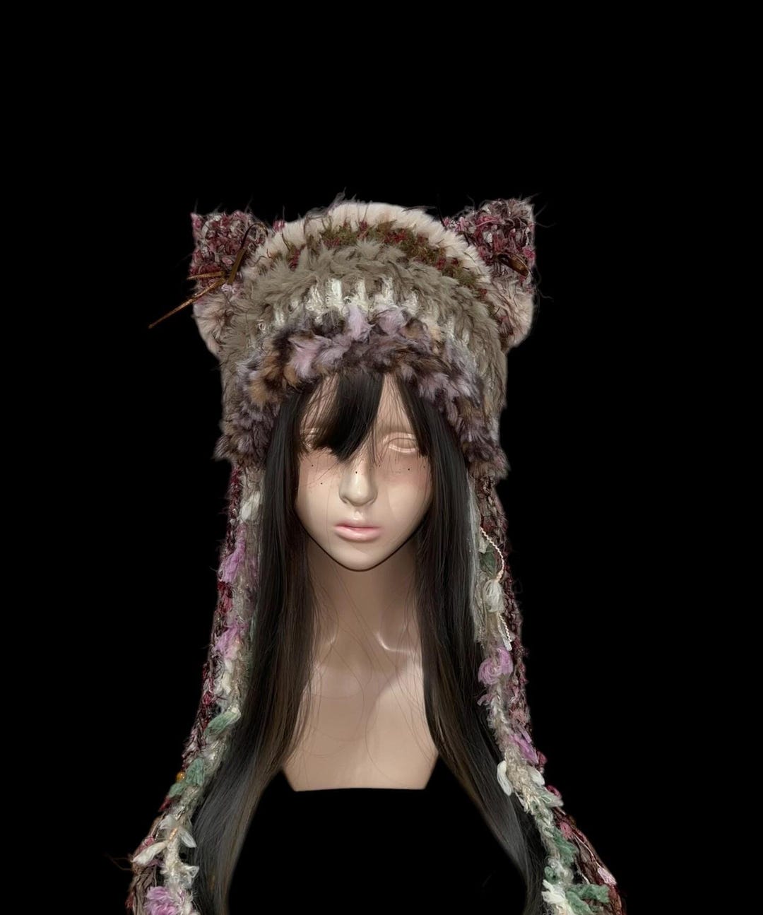 Pink Leopard Cat Ear Hat Handmade Cozy Tassel Beanie - Etsy