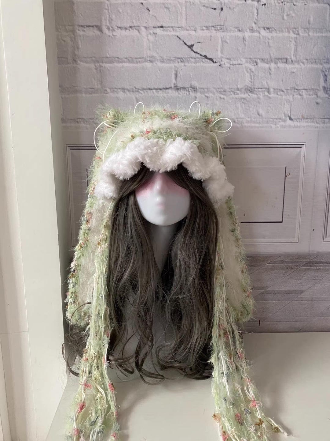 Floral Bunny Beanie: Detachable Ears, Cottagecore Winter Cap - Etsy