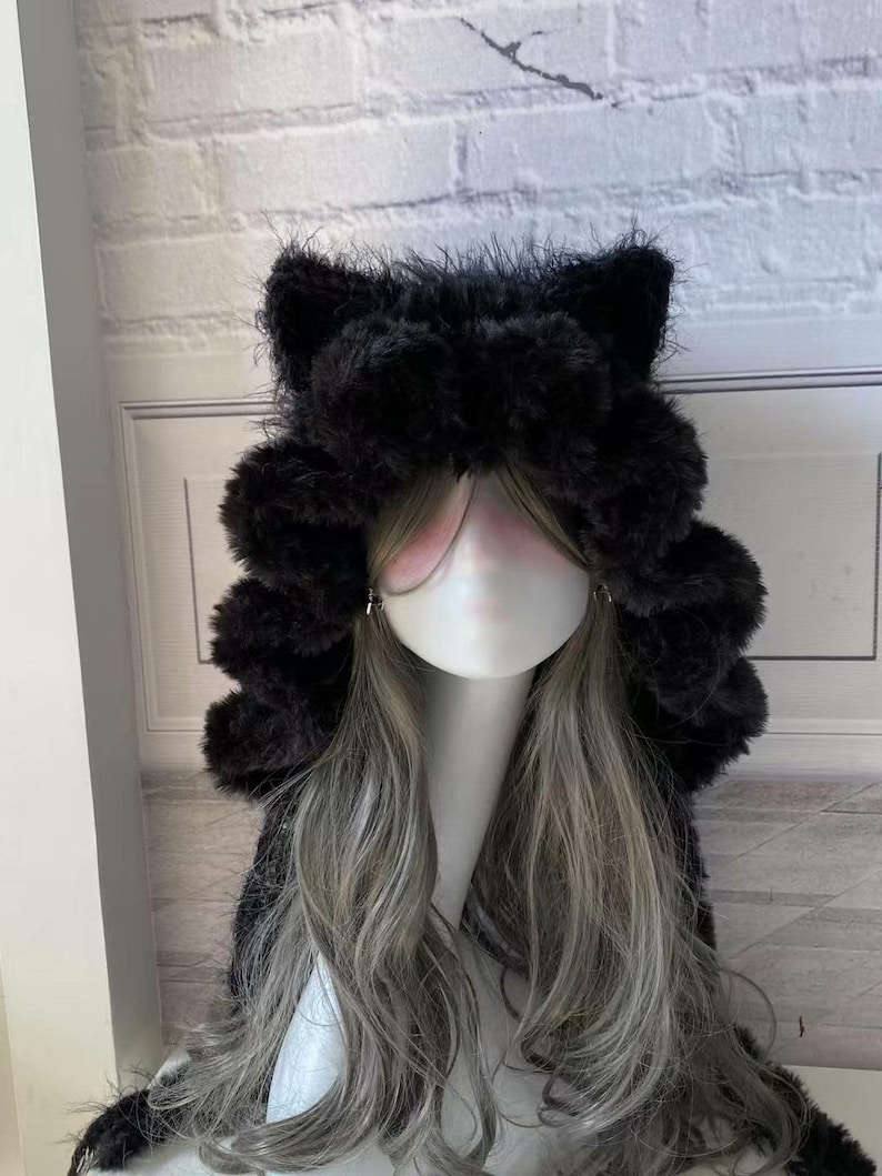 Handmade Black Cat Ear Hood - Plush, Warm & Playful Design - Etsy