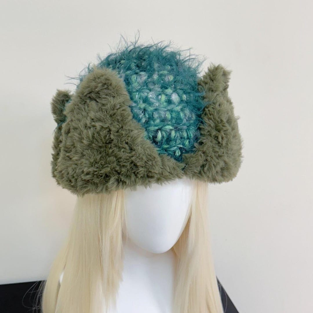 Teal & Moss Plush Pumpkin Crochet Hat - Etsy