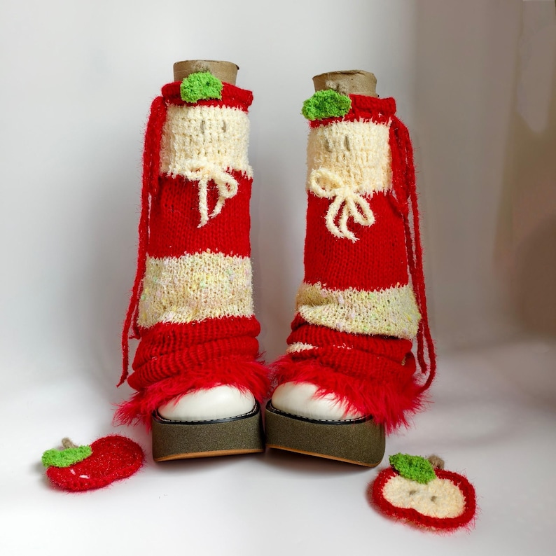 Apple Red Y2K Leg Warmers - Handmade, Customizable - Etsy