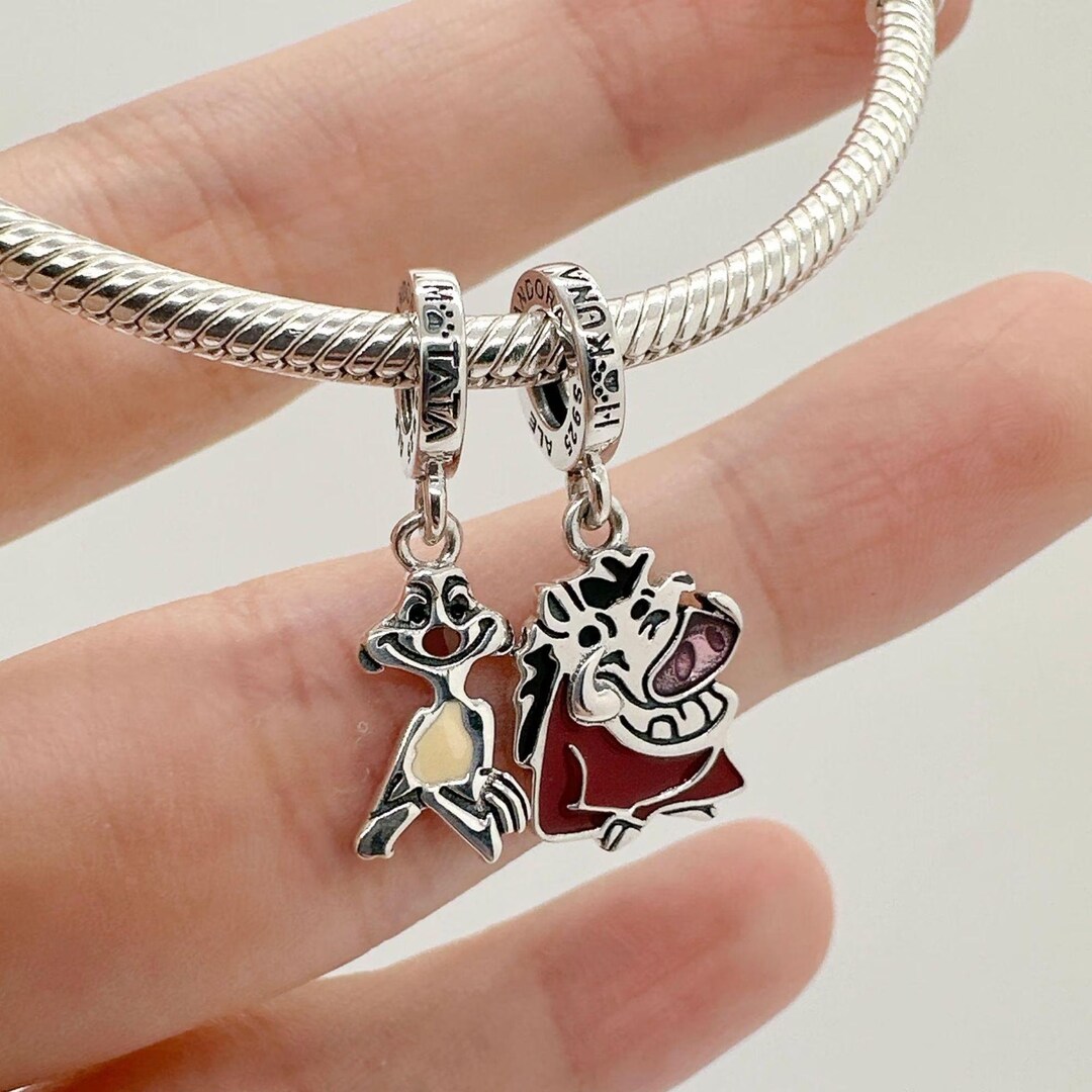 The Lion King Timon & Pumbaa Splittable Dangle Charm; ; Silver Charm ...