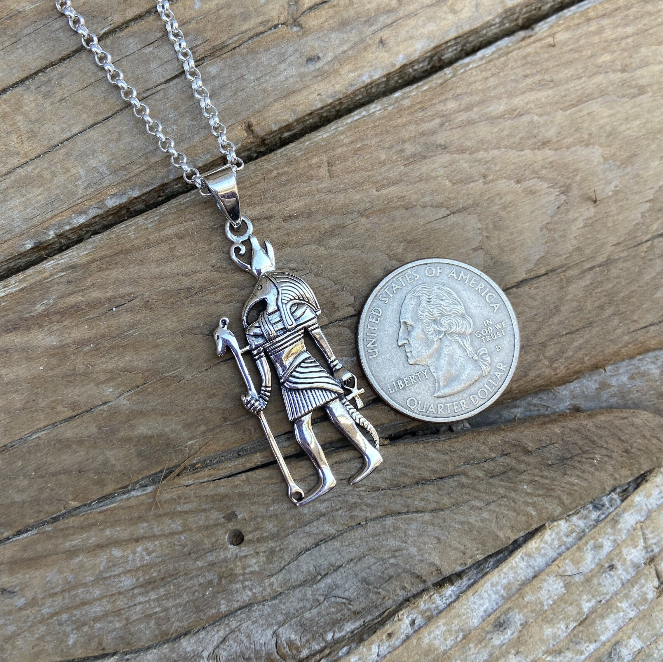 ON SALE Thoth, the Egyptian God Necklace Handmade and Antiqued in ...
