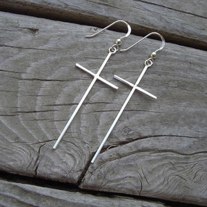 Cross Earrings Handmade in Sterling Silver 925 - Etsy