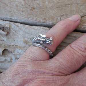 Heavy Adjustable Dragon Ring Handmade in Sterling Silver 925 - Etsy