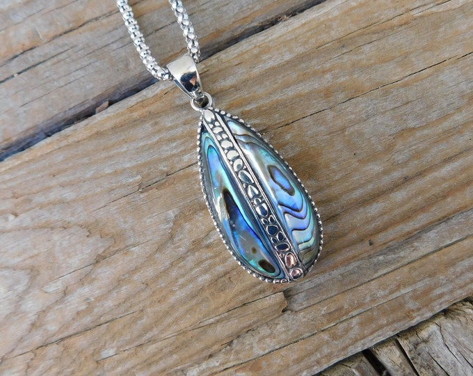 Abalone Necklace Handmade in Sterling Silver 925 With Beautiful Abalone ...