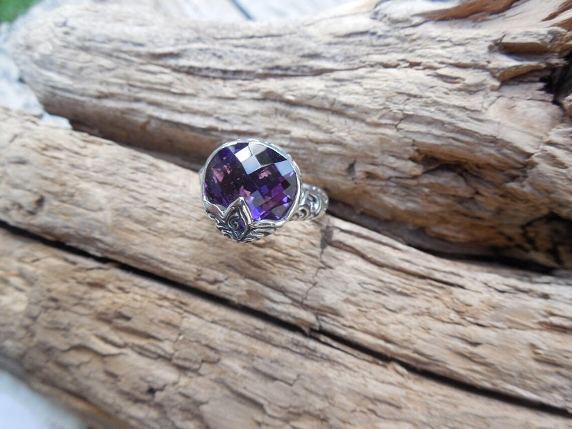 Beautiful Deep Purple Amethyst Ring Handmade in Sterling Silver - Etsy