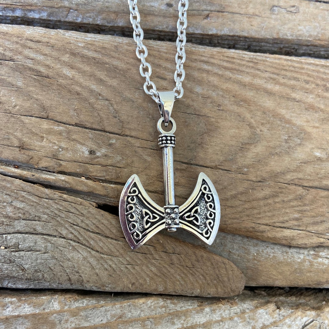 Celtic Battle Axe Handmade in Sterling Silver 925 and It Two Sided - Etsy